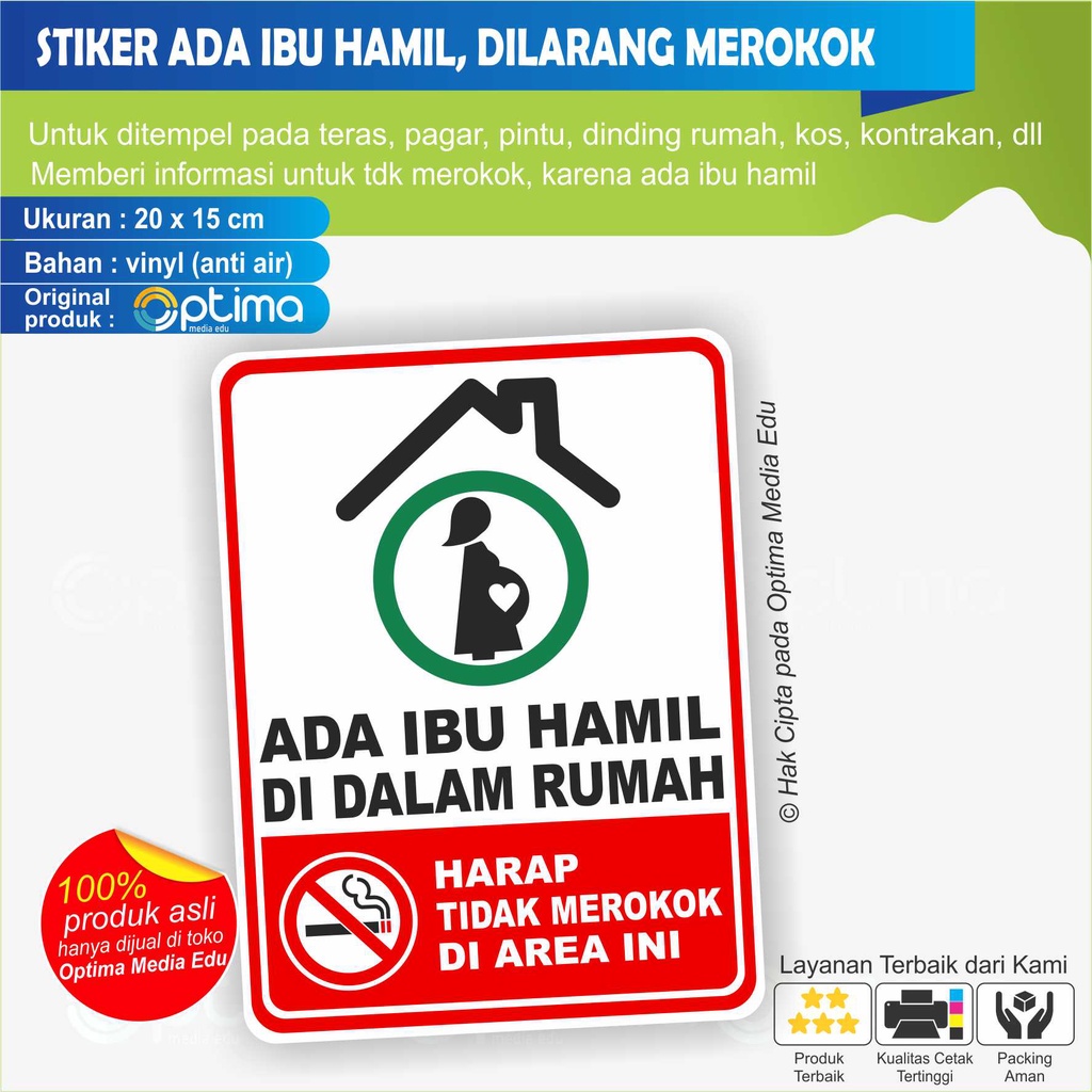 Jual STIKER ADA IBU HAMIL DI DALAM RUMAH / DILARANG MEROKOK | Shopee ...