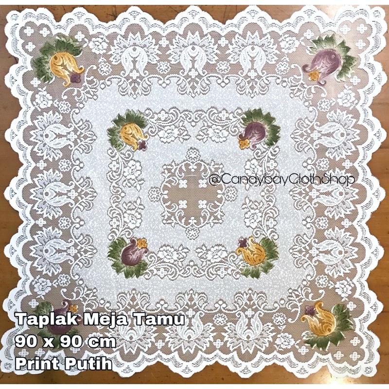 Jual Taplak Meja Tamu Square 90 x 90 cm Bahan Kain Polyester Corak ...