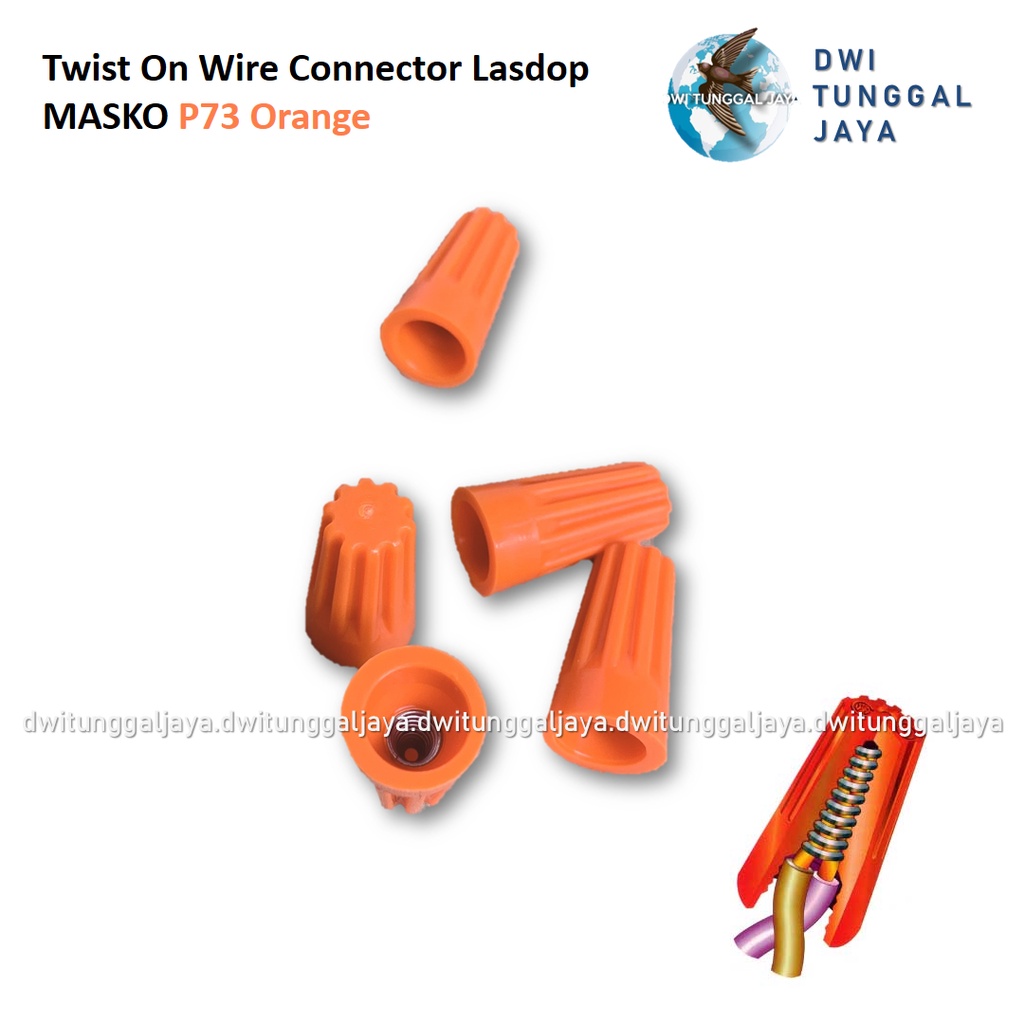 Jual 10 PCS MASKO Twist On Wire Connector Lasdop Penyambung Penutup ...