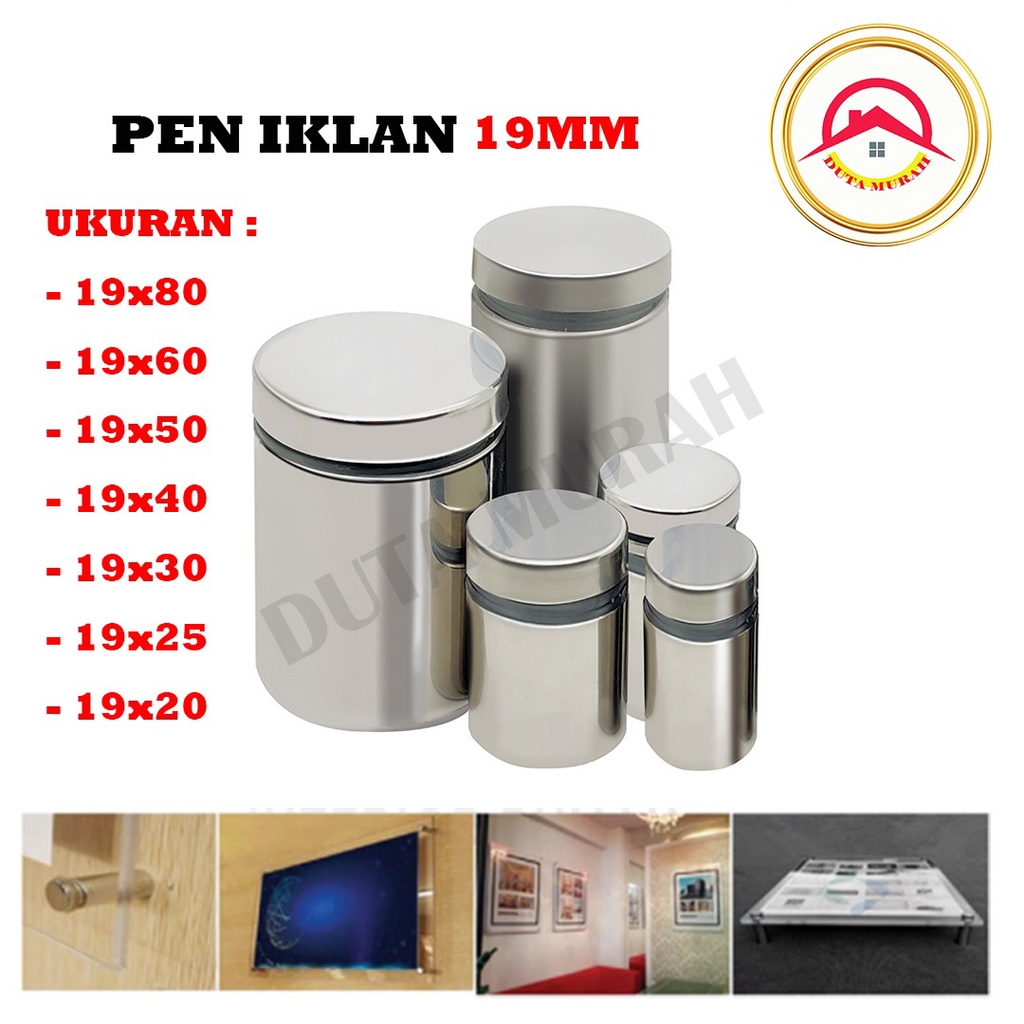 Jual Pen Iklan 19 x 30 mm / Pen Baut Iklan Kaca Akrilik Sign Board ...