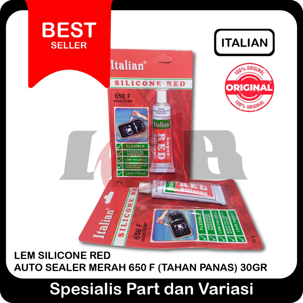 Jual Lem Silicone Red Auto Sealer Merah 650 Autosealer tahan panas 35gr ...