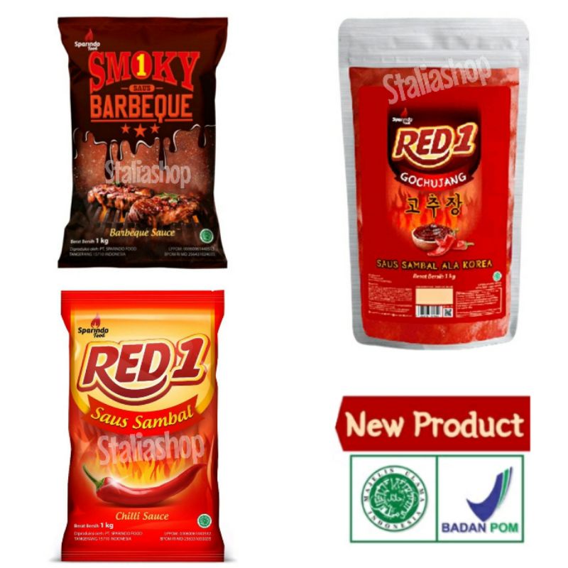 Jual Red1 Gochujang Halal Smoky Barbeque Saus Sambal Red1 1kg | Shopee ...