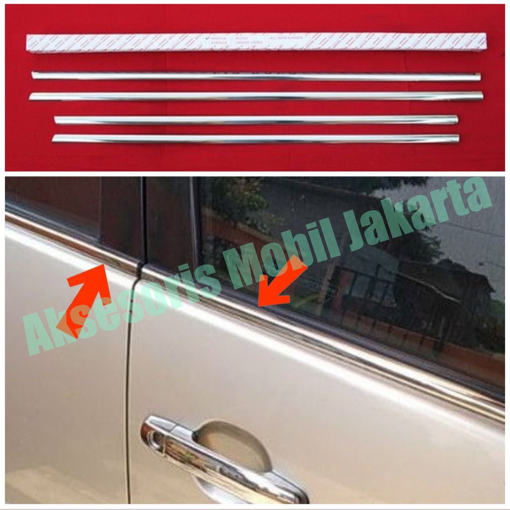 Jual LIST PINTU KACA SAMPING / SIDE WINDOW TRIM CHROME MOBIL LIVINA ...