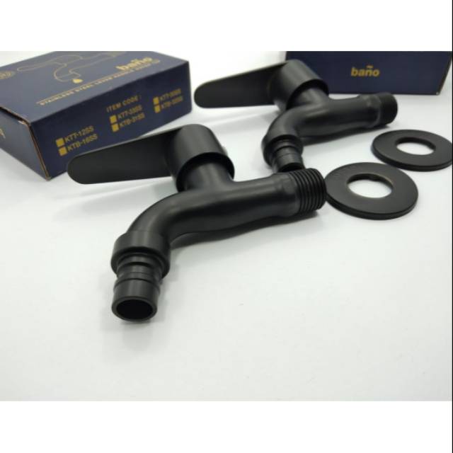 Jual KRAN TAMAN STAINLESS STEEL HITAM ENGKOL 1/2" /KRAN KERAN AIR/Kran ...
