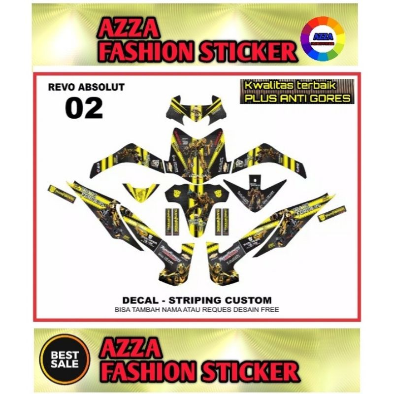 Jual Sticker Striping Decal Revo Absolute, Sticker Decal Honda Revo ...