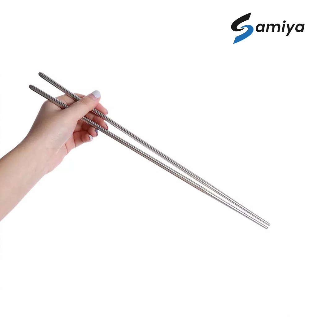 Jual sumpit panjang stainless 36cm / long chopstick stainless steel ...