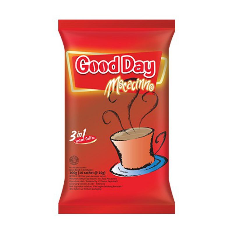 Jual Good Day Kopi Moccacino Mocacinno 1 pack 200 gram isi 10 sachet x ...
