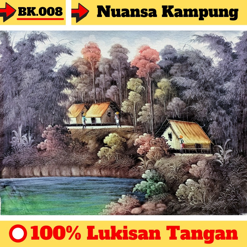 Jual Lukisan Kanvas Pemandangan Dekorasi Ruang Lukisan Canvas Tangan ...