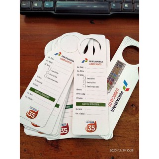 Jual Kertas Label Kartu Gantungan Ganti Oli Pertamina Pengingat ...