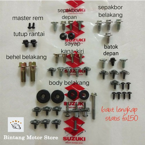 Jual Fullset COD Baut Motor Full Set Baut Full Body Motor Suzuki Satria ...