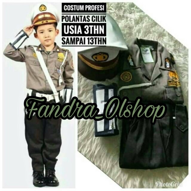 Jual Baju Seragam Karnaval Kostum Profesi Anak Polantas Polisi Kecil ...