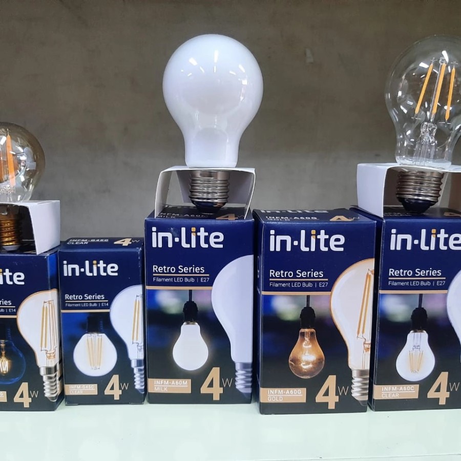 Jual LAMPU FILAMENT FILAMEN LED CLASSIC 4W E27 INFM-A60 INLITE | Shopee ...