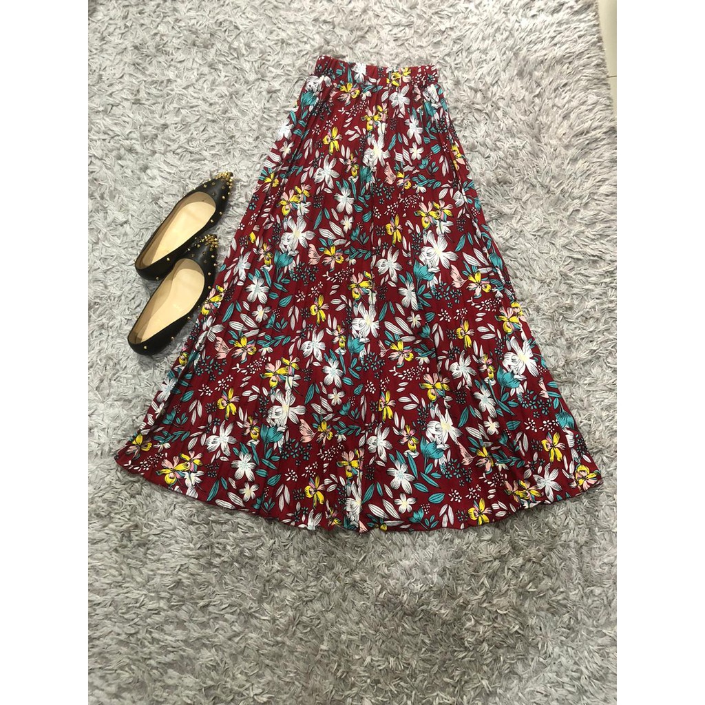 Jual rok plisket bunga | Shopee Indonesia