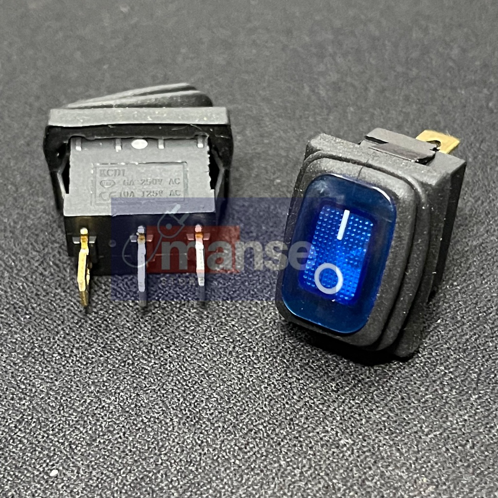 Jual Saklar Waterproof Kecil Lampu AC 3 Pin / Rocker Switch Anti Air 3 ...