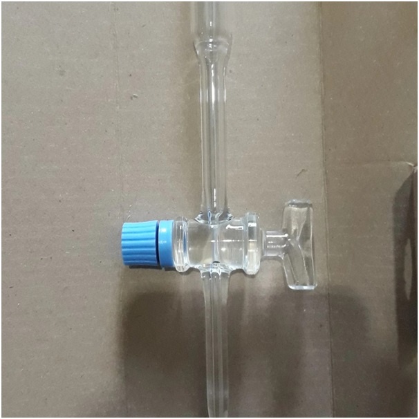Jual straight buret glass clear class 100ml duran stopcock,kran kaca ...
