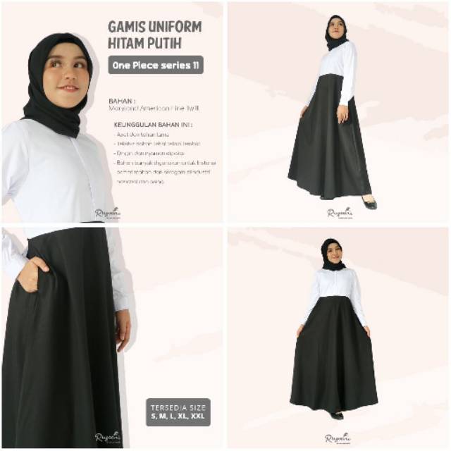 Jual Uniform Hitam Putih one piece | Shopee Indonesia
