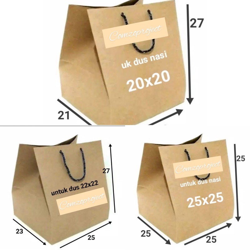 Jual Papperbag papper bag kertas packaging tempat dus nasi, kotak kue ...