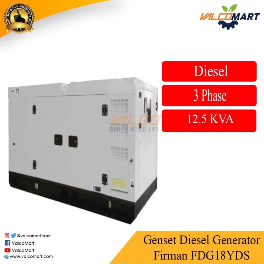 Jual Firman Genset Diesel Generator FDG18YDS 12.5KVA 3PHASE | Shopee ...