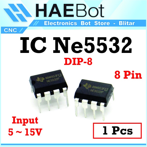 Jual [HAEBOT] IC Dual Amplifier Komparator NE5532 OP AMP Low Noise DIP 8 Pin Rendah AV Audio ...