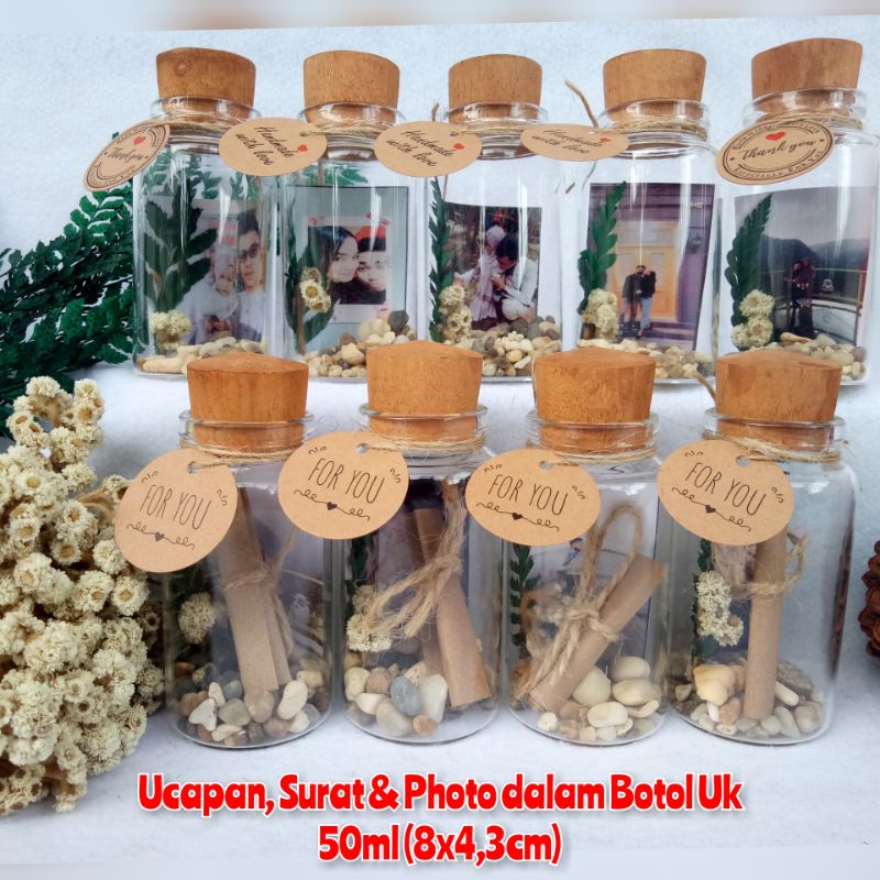 Jual Surat Dalam Botol Kaca uk 50 ml, Message in the bottle | Shopee ...