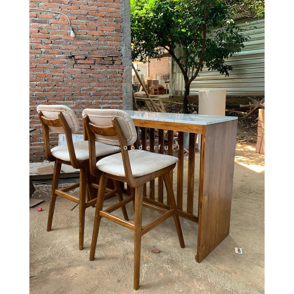 Jual Meja Bar minimalis marmer meja dapur mini bar kayu jati kitchen ...