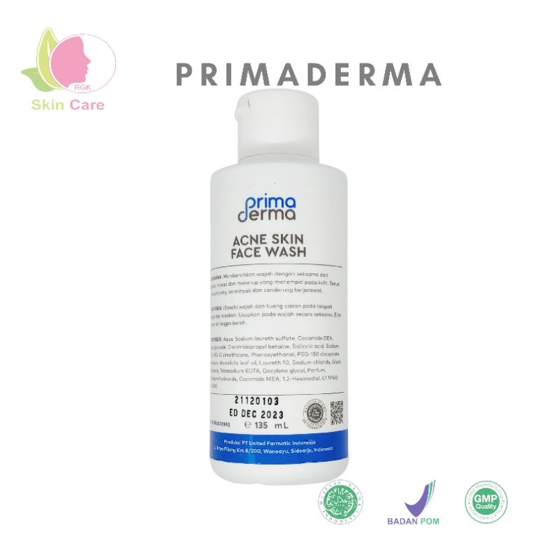 Jual PRIMADERMA ACNE SKIN FACE WASH 135ml | Shopee Indonesia
