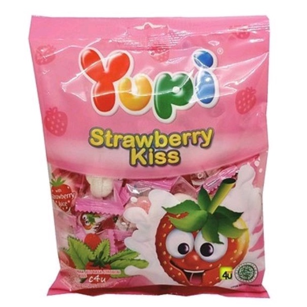 Jual Permen Yupi Strawberry Kiss 5 Sak (per sak isi 50 pcs) | Shopee Indonesia