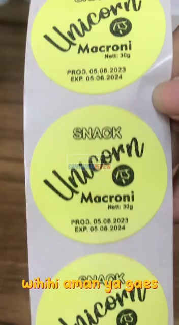 Jual Unicorn Stiker Label Thermal Bulat Warna - UK 45x45 45 x 45 mm ...