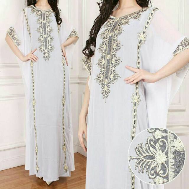 Jual Busana Kaftan Full Bordiran | Shopee Indonesia