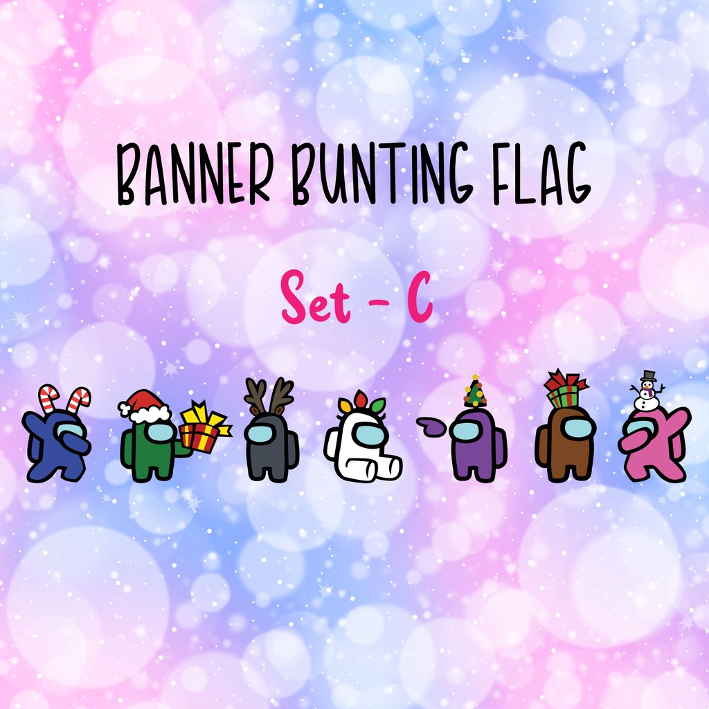 Jual Custom Banner Dekorasi Ulang Tahun AMONG US / Bunting Flag Among ...