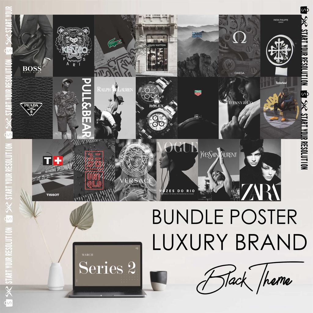 Jual Bundle Poster Dinding Aesthetic Brand Luxury Series 2 | Poster ...