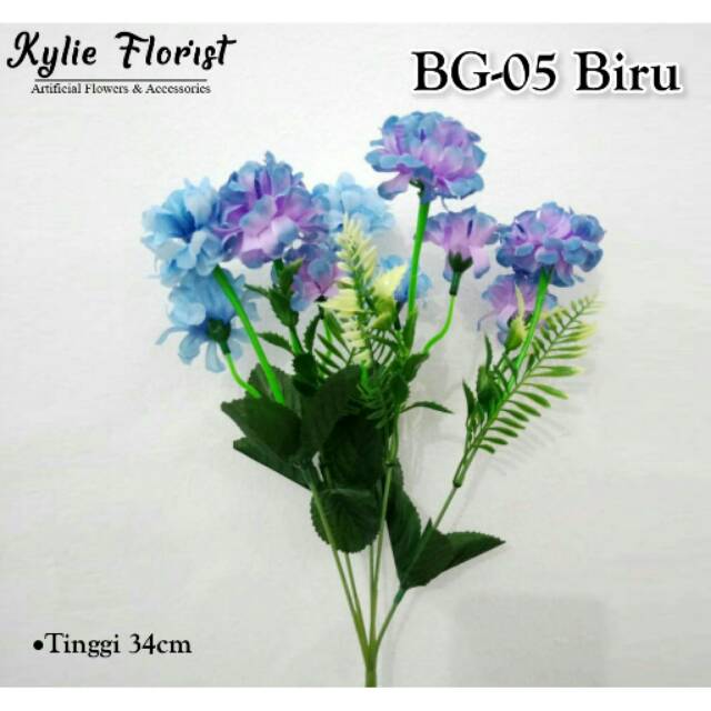 Jual Bunga / BG 05 Biru / Dekorasi Ruangan, Tinggi 34cm | Shopee Indonesia
