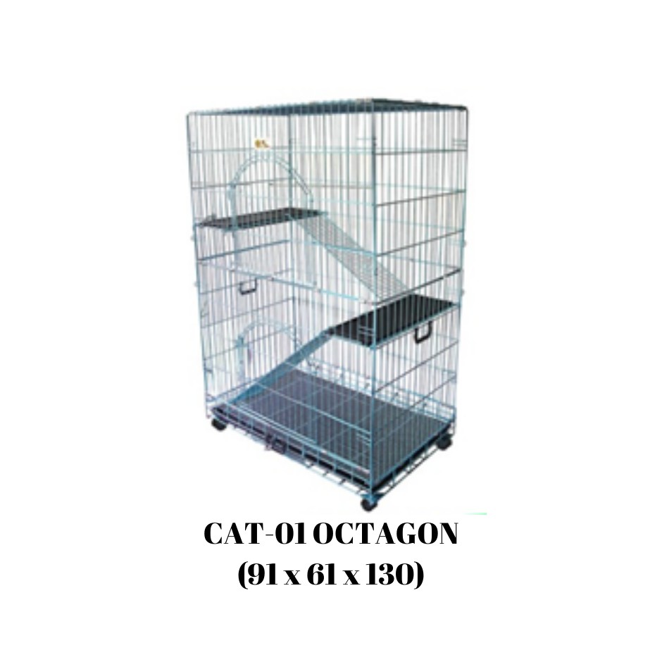 Jual Kandang Kucing Tingkat Octagon Cat-01(91 x 61 x 130) | Shopee Indonesia