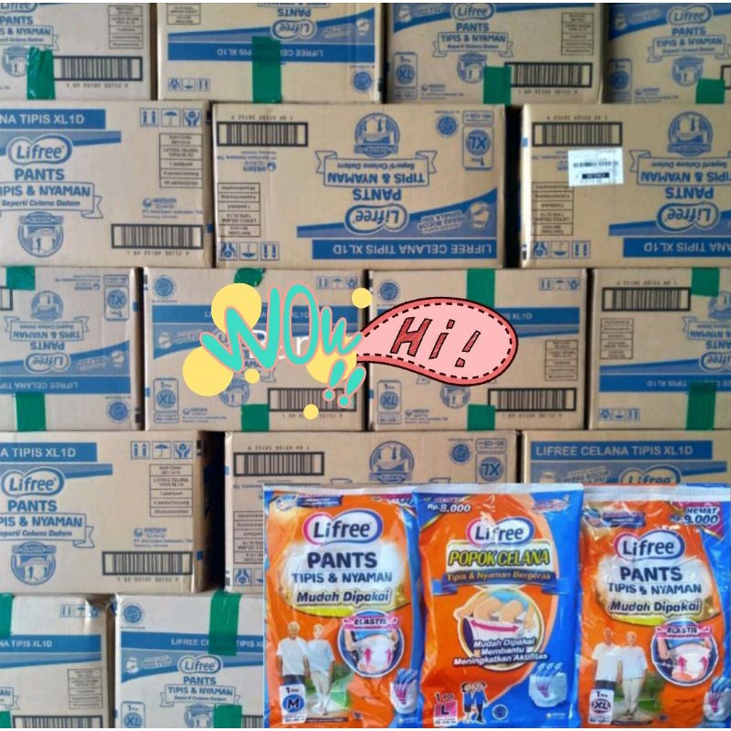 Jual 1 dus Pempers Lifree Karton M L XL isi 48 sachet Popok Dewasa ...