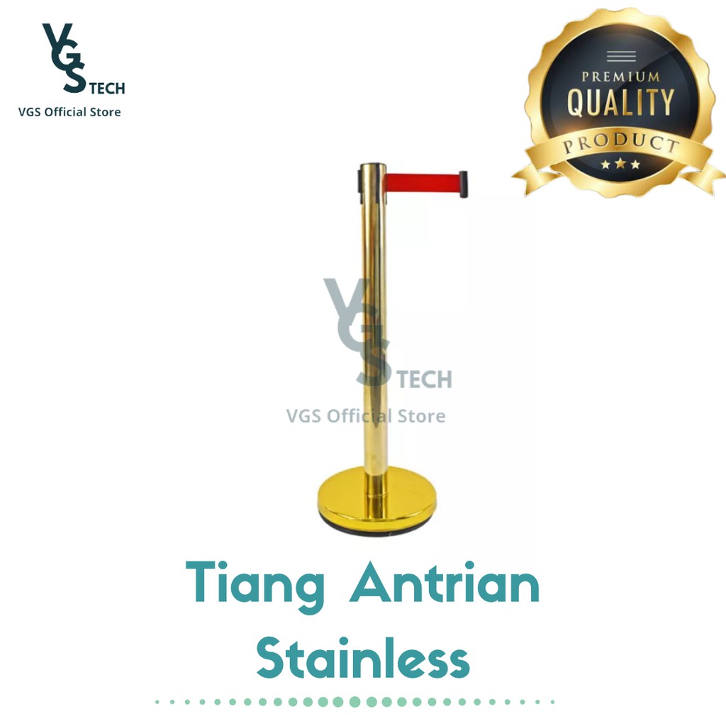 Jual Tiang Antrian Stainless Queue Line Standing Barrier Pembatas Tiang ...