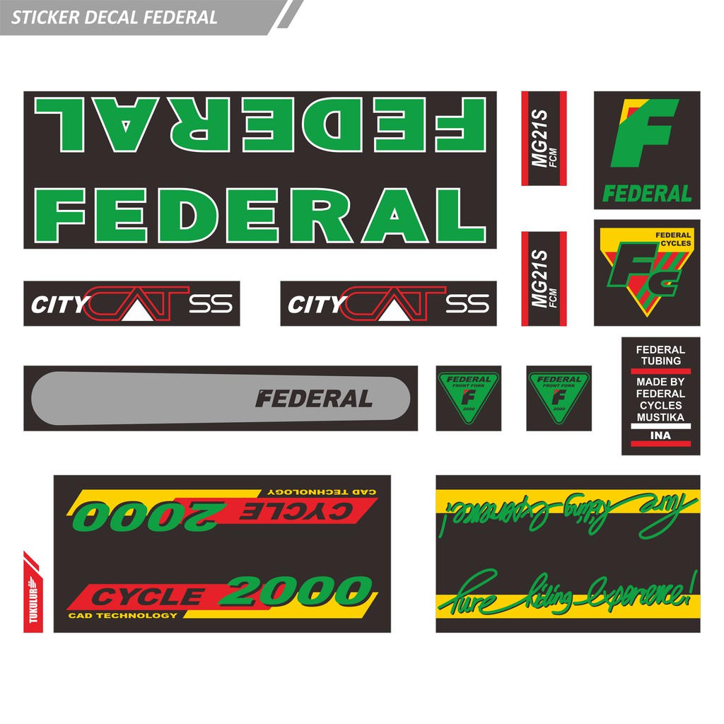 Jual STIKER DECAL SEPEDA FEDERAL PURE RIDING EXPERIENCE | Shopee Indonesia