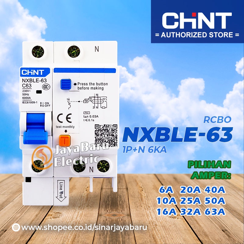 Jual RCCB ELCB RCBO CHINT NXBLE-63 NXBLE63 1P+N 6A 10A 16A 20A 25A 32A | Shopee Indonesia