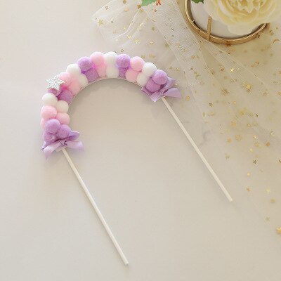 Jual Cake Topper GAPURA BOLA AWAN warna warni/ Gapura balon pom pom ...