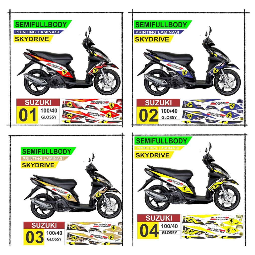 Jual Sticker Striping Suzuki Skydrive 125 Semifullbody Variasi ARS05 ...