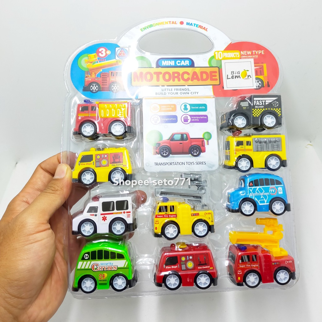 Jual 12pcs Mobil Mobilan Mini Pullback Construction Car Mobil ...