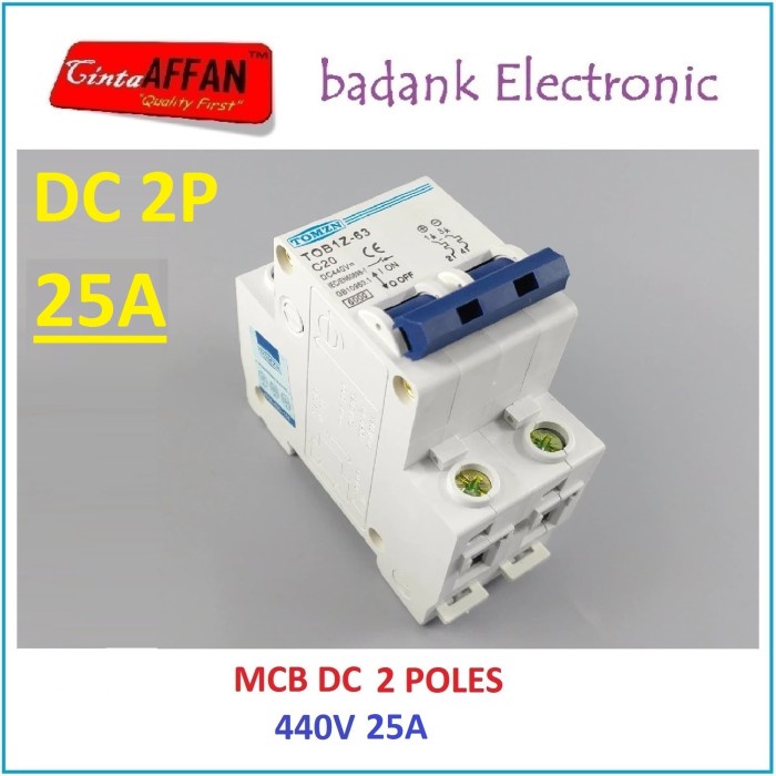 Jual MCB DC C25 25A 440V 2P Circuit Breaker Solar PV Panel Surya PLTS ...
