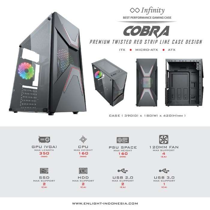 Jual Casing Infinity Cobra ATX Casing - Casing Gaming Infinity ATX ...