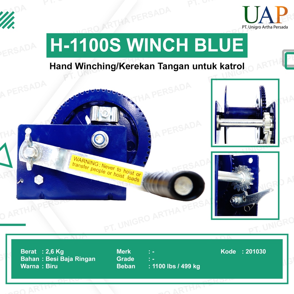 Jual Hand Winch / Boat Winch / Katrol Manual / Derekan 1100 LBS / 499 ...