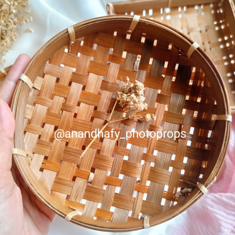 Jual piring bambu anyaman bambu keranjang bambu oval bulat kotak tempat ...