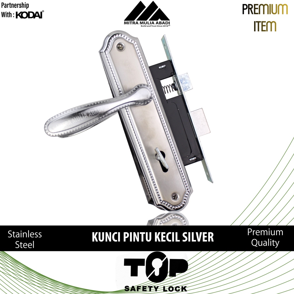 Jual Kunci Pintu Kecil Silver Antik TOP Safety Lock | Komplit Full Set ...