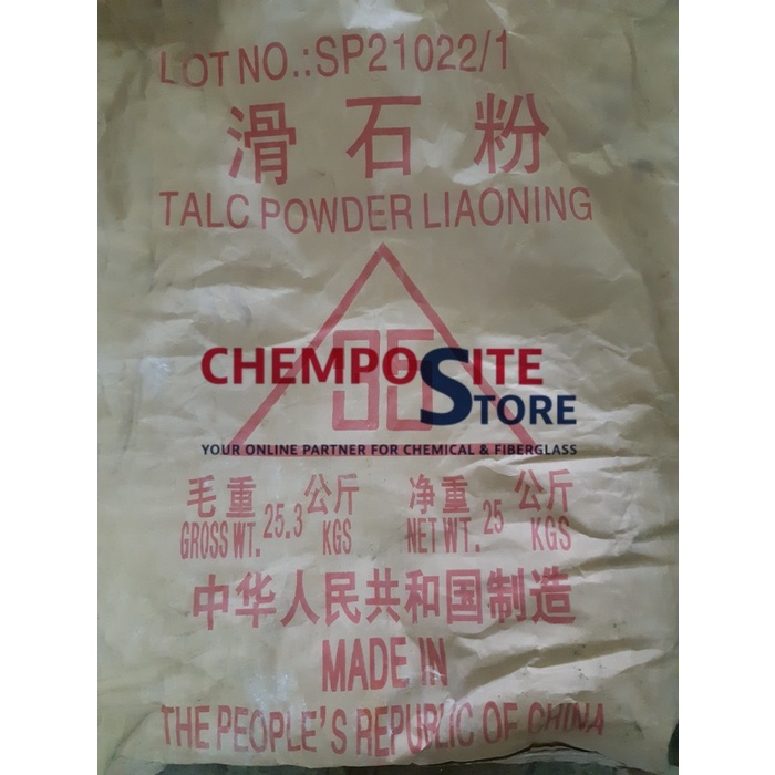 Jual talc liaoning powder / talcum / tepung dempul resin kemasan 25kg ...