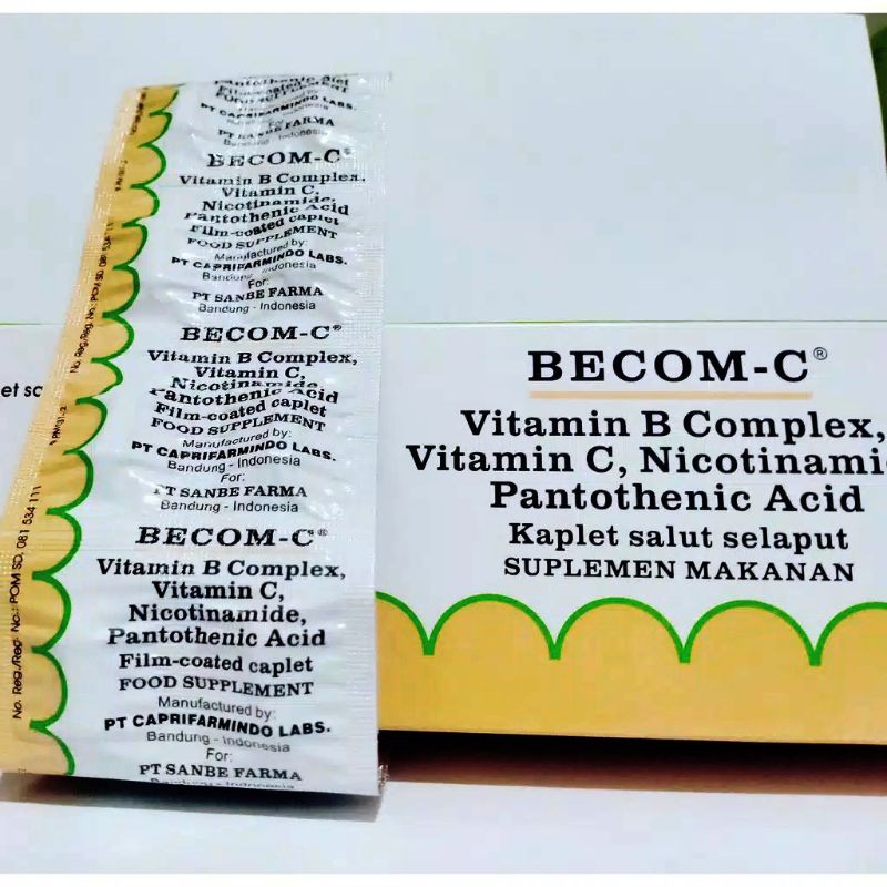 Jual BECOM C - Vitamin B kompleks dan Vitamin C (Harga per STRIP ...