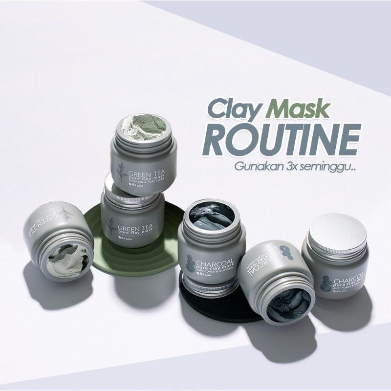Jual GREEN TEA CLAY MASK BY MS GLOW (DIJAMIN ORI 100%) | Shopee Indonesia