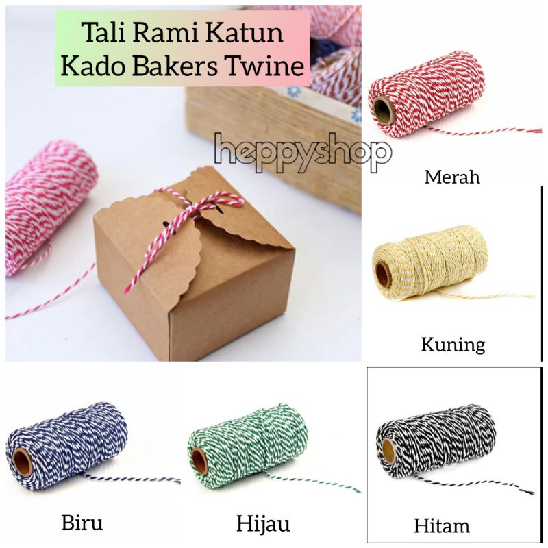 Jual Tali Rami Katun Kado Bakers Twine Merah Christmas | Shopee Indonesia