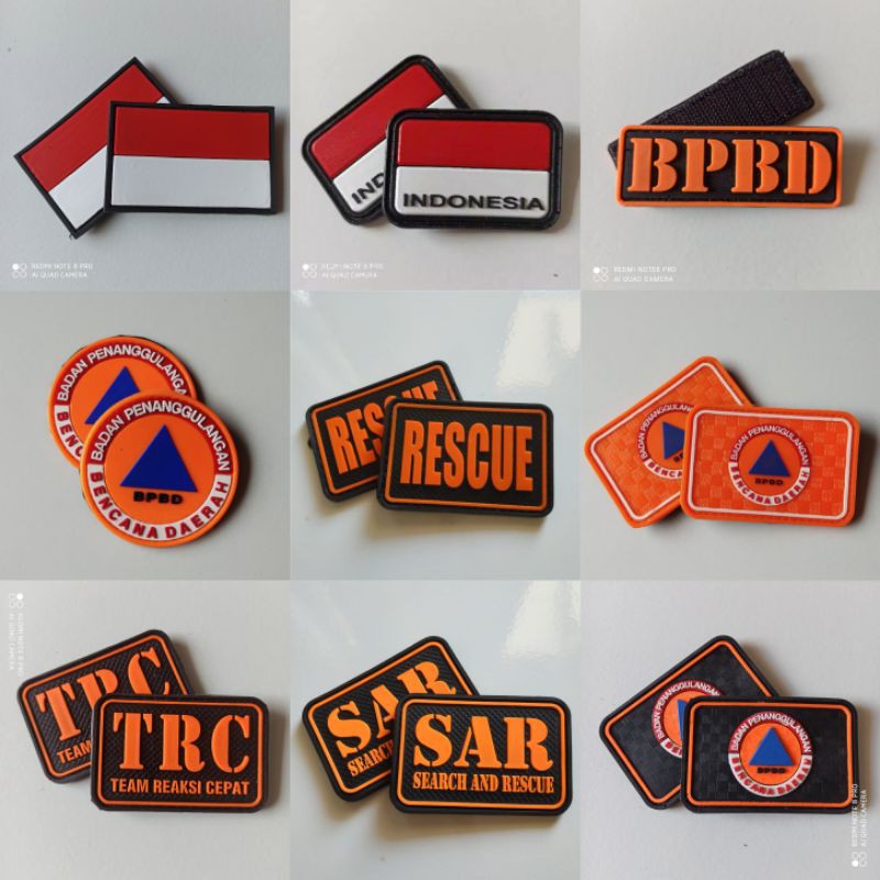 Jual TEMPELAN EMBLEM KARET VELCRO PEREKAT/PATCH RUBBER LOGO BPBD/BNPB ...